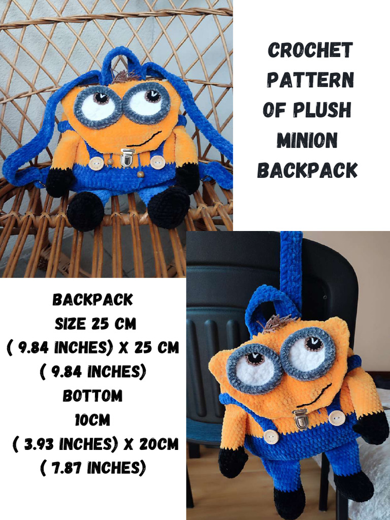 Crochet Pattern of Plush Minion Backpack | PDF | Crochet | Yarn