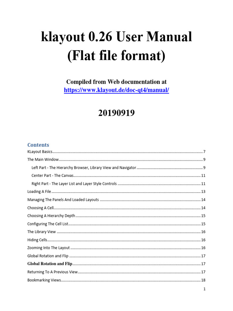 Klayout Mannual Layout Editor | PDF | Window (Computing) | Menu (Computing)