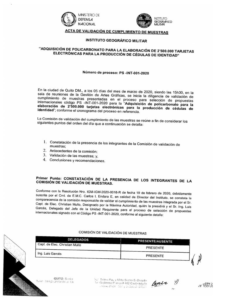 Modelo de Acta de Validacion 3 | PDF