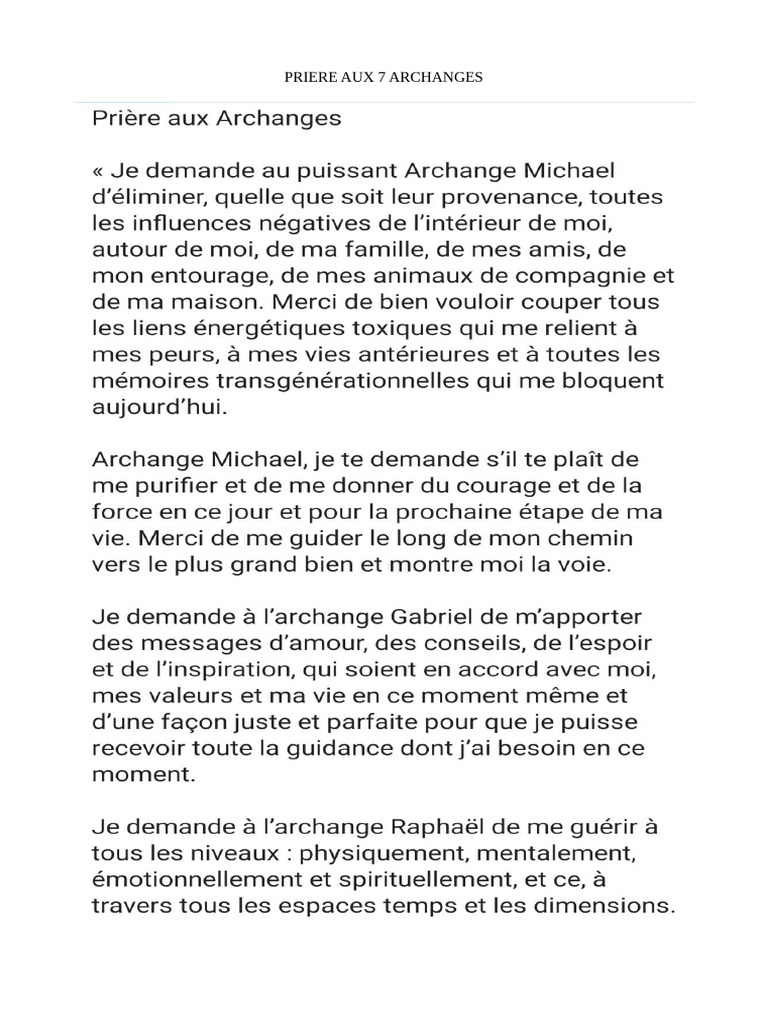 Priere Aux 7 Archanges | PDF