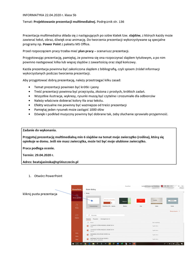 Informatyka Prezentacja Multimedialna KL 5b 2 | PDF