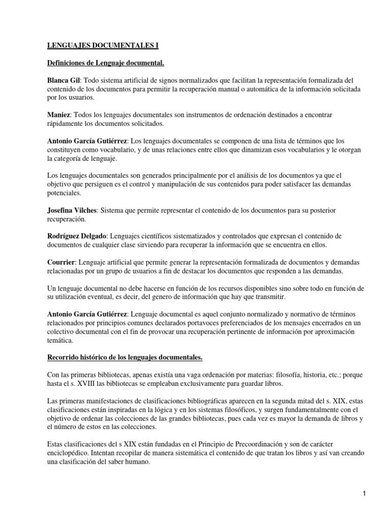 Los Lengujaes Documentales | PDF | Palabra | Léxico