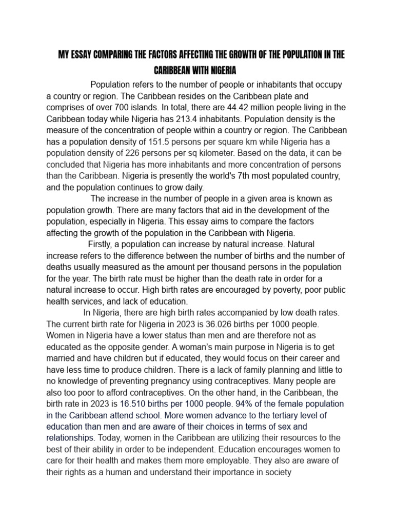 Geo Essay | PDF | Population Density | Population