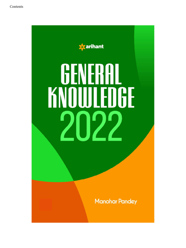 Arihant GK 2022 - Manohar Pandey (Small Edition) | PDF