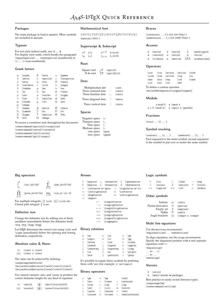 Latex Shortcuts | Download Free PDF | Matrix (Mathematics) | Mathematics