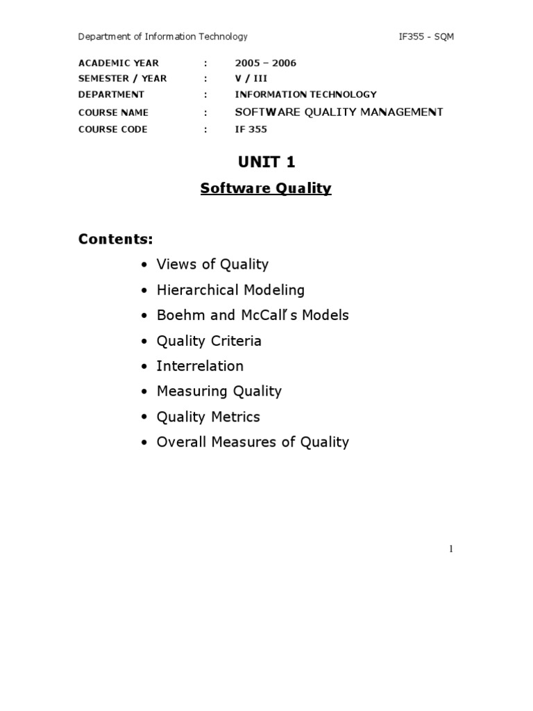 Software Quality Management Overview | PDF | Software Quality | Reliability Engineering