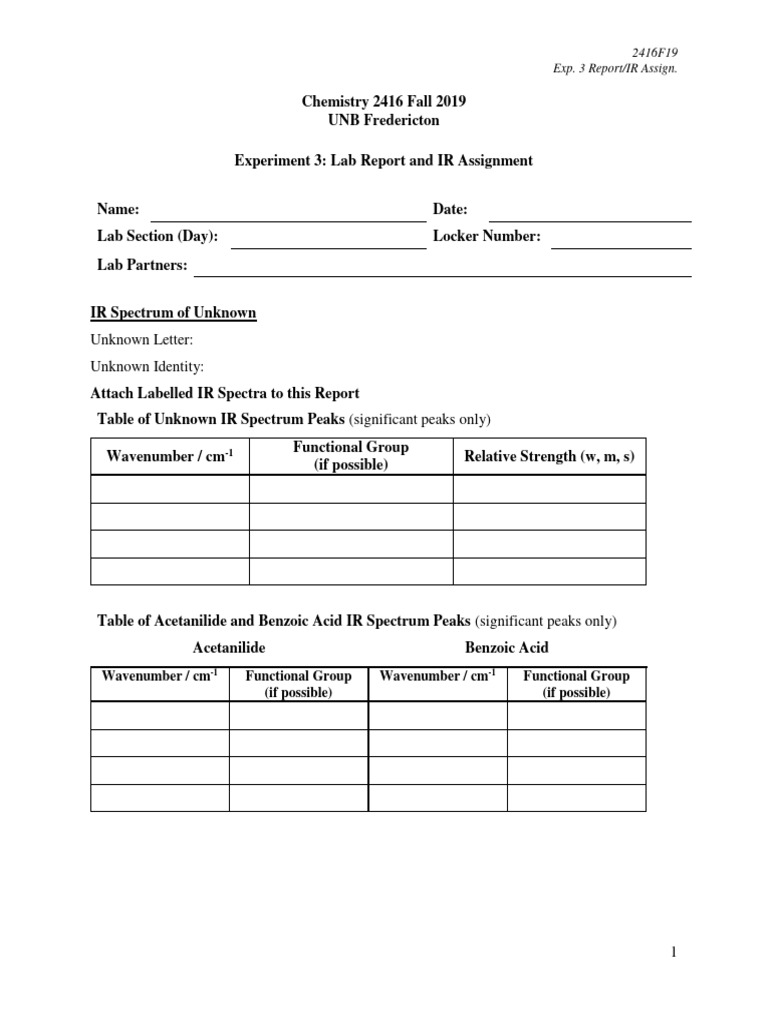 2416F19 Exp3 Report | PDF | Infrared Spectroscopy | Absorption Spectroscopy