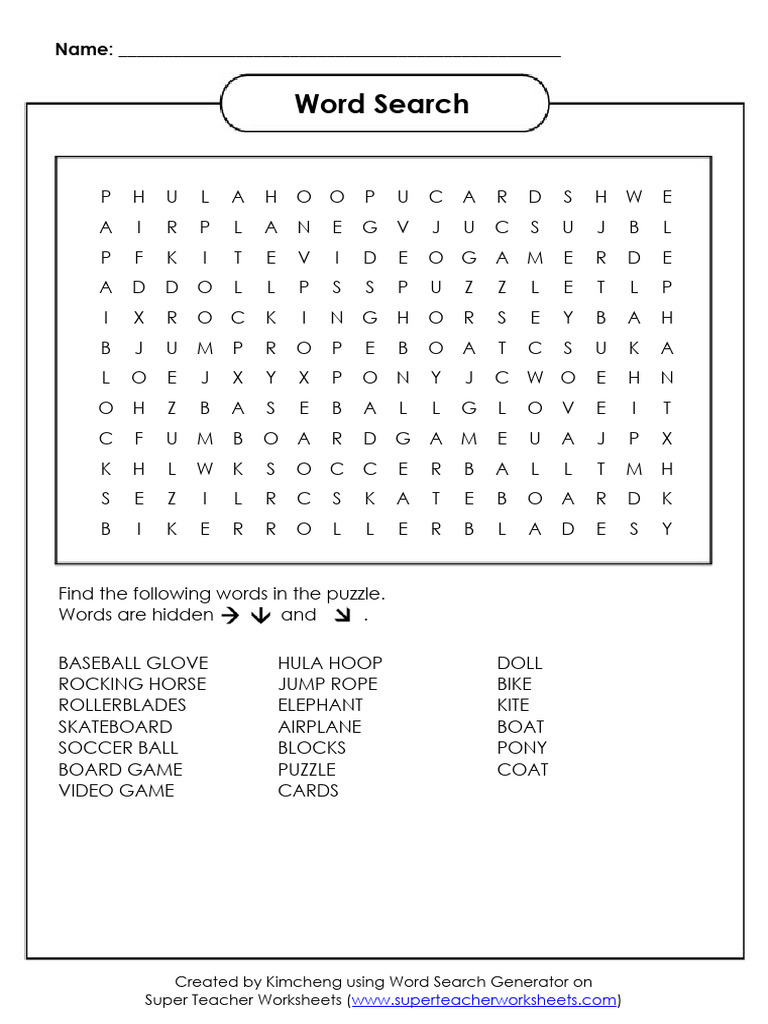 Super Teacher Worksheets Word Search | PDF | Word Search | Puzzles