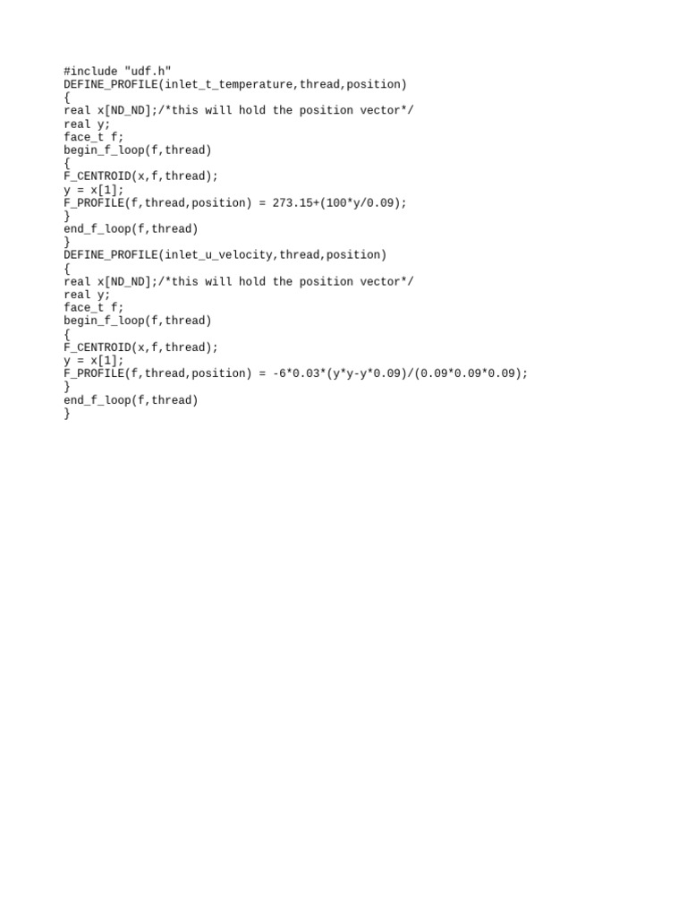 Update Udf Inlet Temp Velocity Profiles | PDF