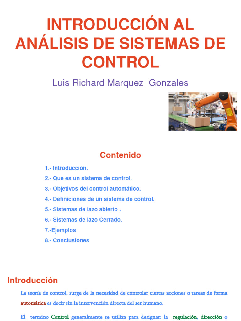 Introducion Teoria de Control 01 | PDF | Sistema de control | Linealidad