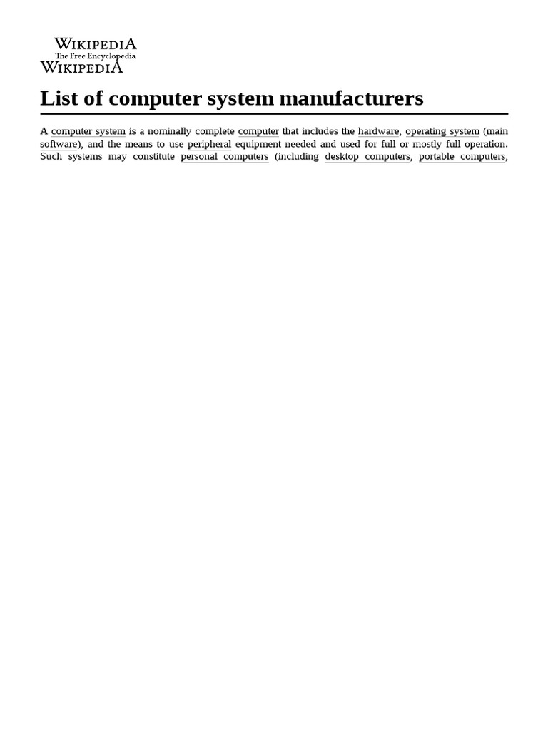 List of Computer System Manufacturers 2 | Download Free PDF | Hewlett ...