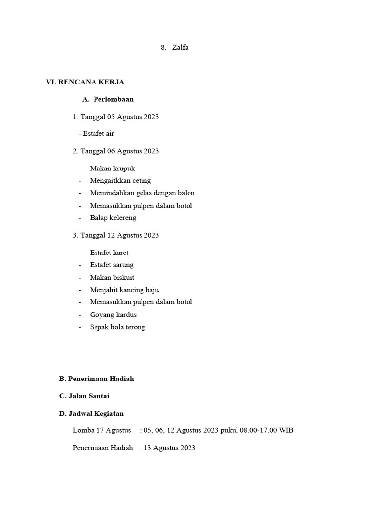 Revisi Proposal 17an 2023-1 | PDF | Memasak, Makanan, & Anggur