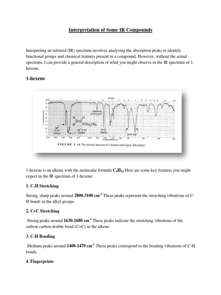IR Spectrum Interpretation of Alkenes | PDF | Infrared Spectroscopy ...