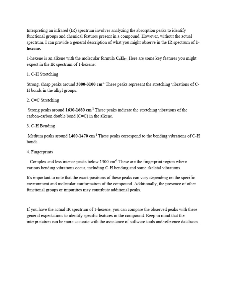 Interpreting of 1 Hexene | PDF | Science & Mathematics | Teaching ...