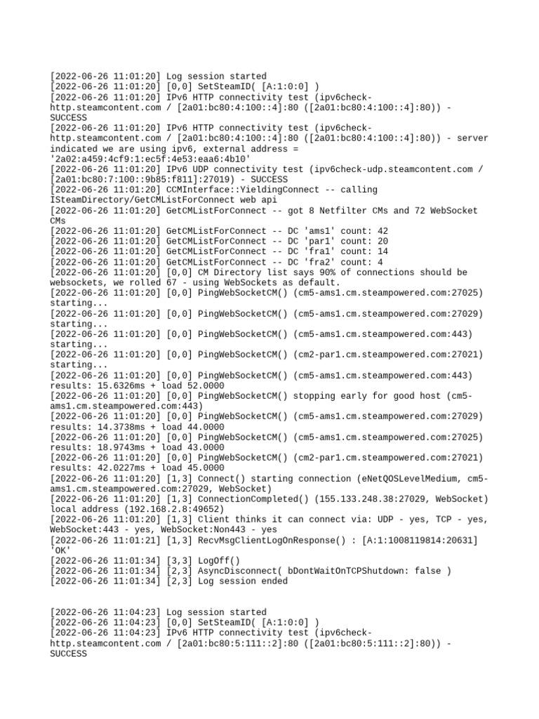 Connection Log 27022 | Download Free PDF | I Pv6 | Transmission Control ...