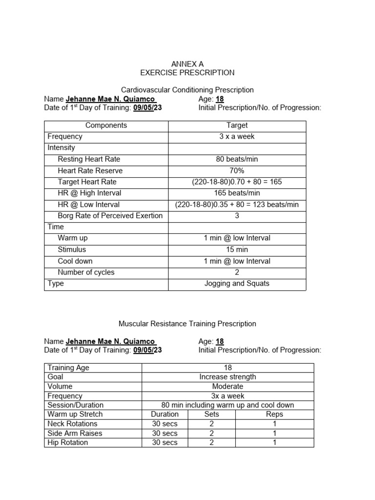 Ped025 Exercise Prescription | PDF | Heart Rate | Management Of Obesity