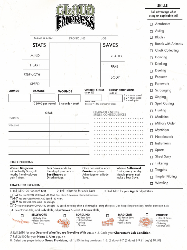 RPG Character Creation Guide | PDF | Role Playing Games