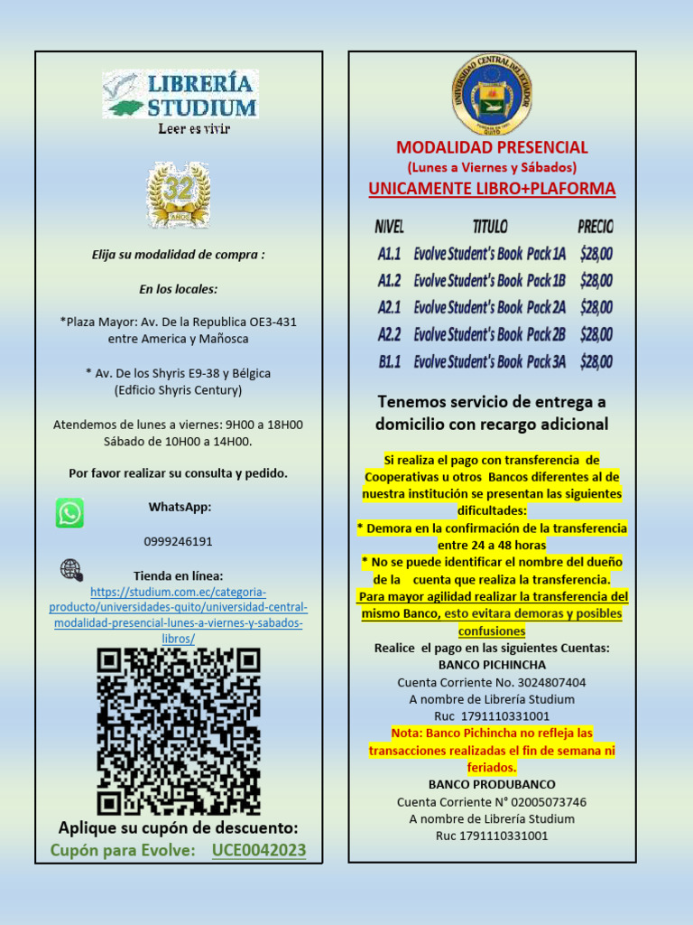 Modalidades de Compra y Pagos Studium | PDF | Economias | Servicios financieros