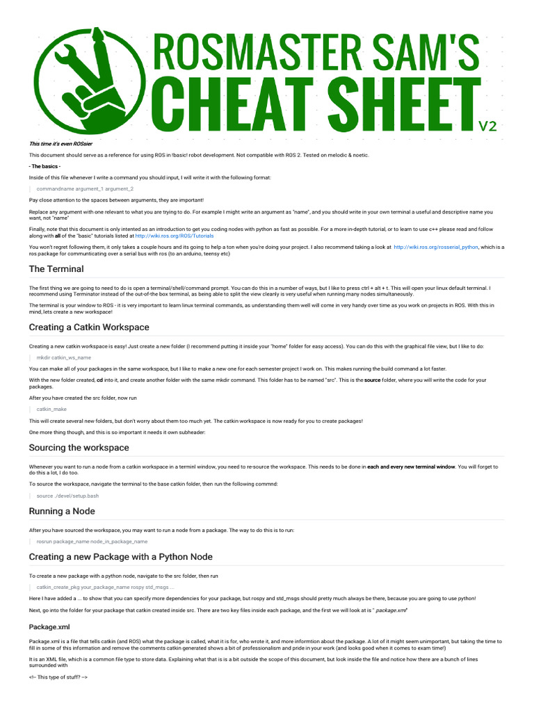Rosmaster Sams Cheat Sheet | PDF | Computer File | Directory (Computing)