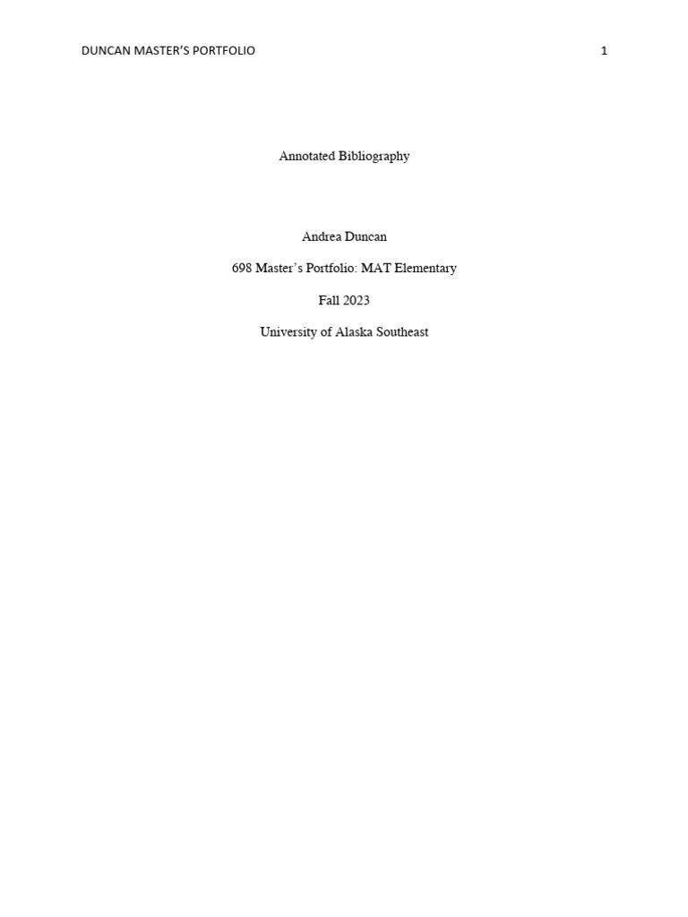 Portfolio - Annotated Bibliography | PDF | Differentiated Instruction ...