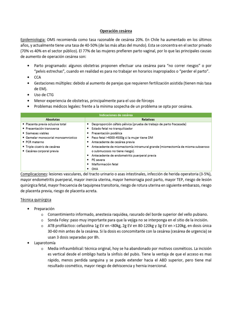 Capitulo 15 Operación Cesárea | PDF | Parto | Seccion de cesárea