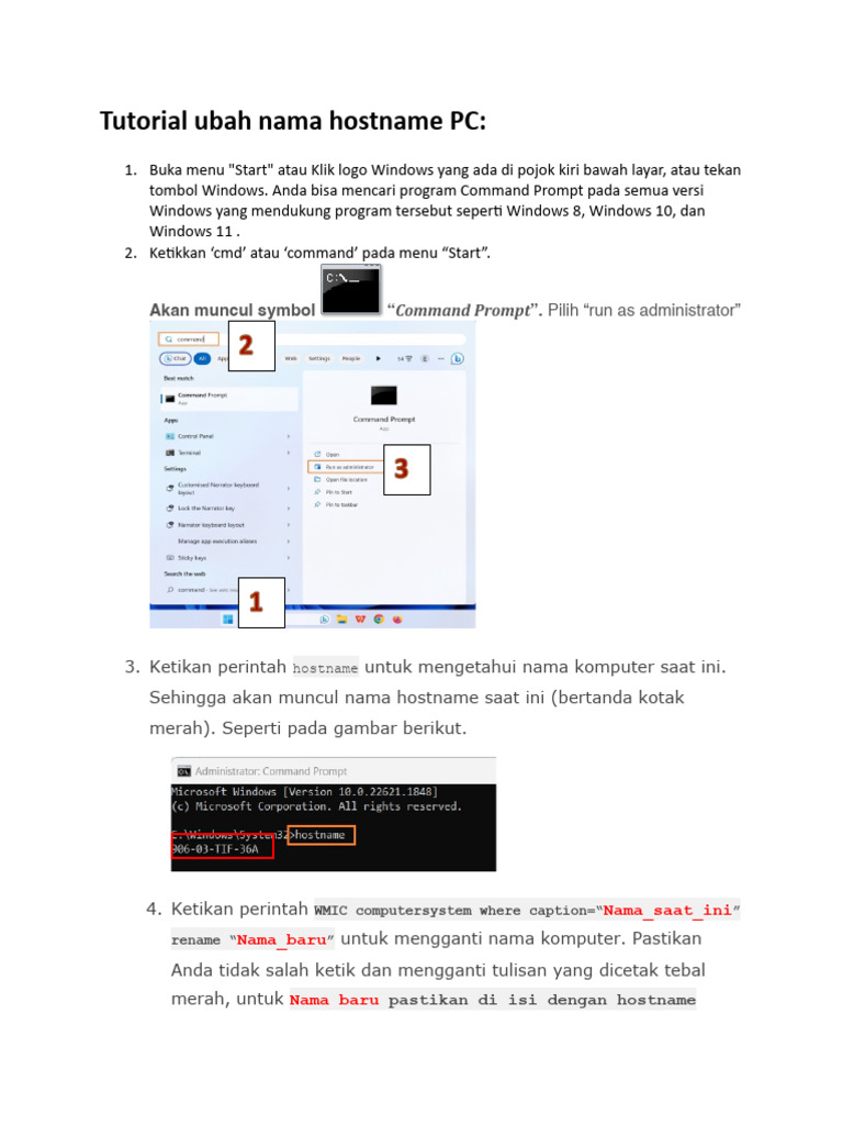 Tutorial Ubah Hostname | PDF
