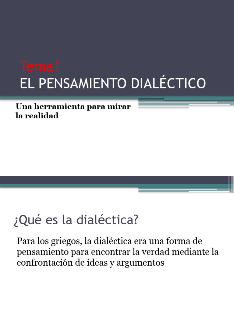 Clase 1 DIALECTICA | PDF | Dialéctico | Teorías filosóficas
