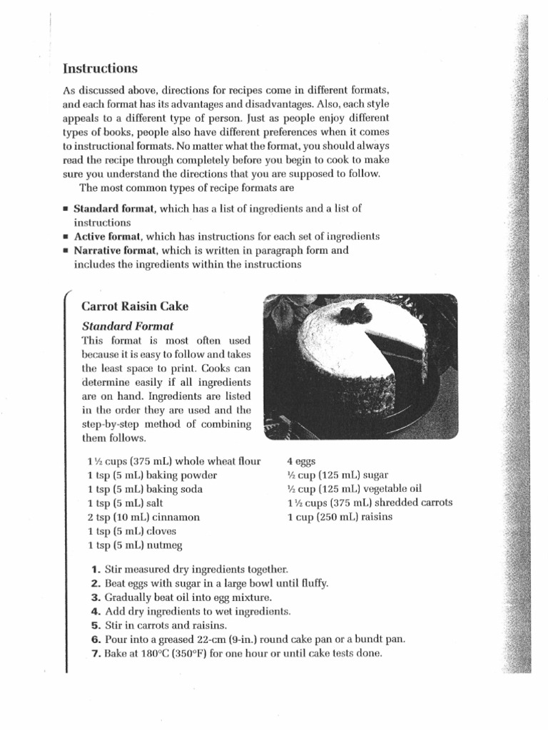 Recipe Formats Narrative Standard Active