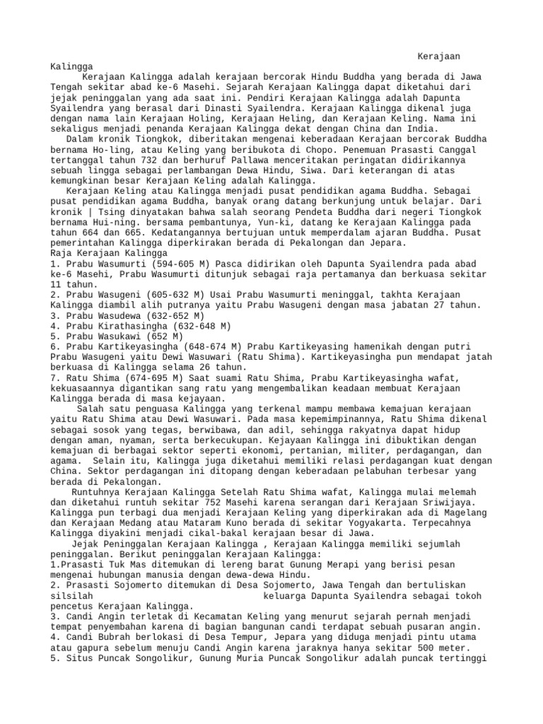 Kerajaan Kalingga X-8 | PDF | Perjalanan | Sejarah