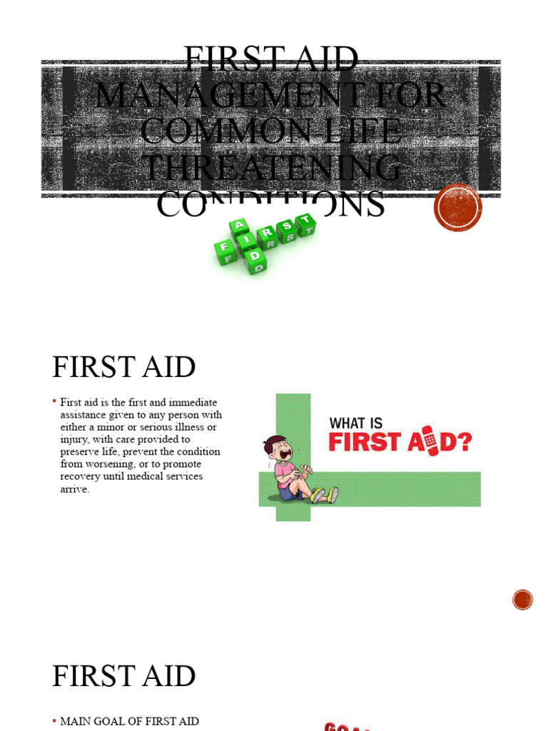 First Aid Management For Common Life Threatening Conditions | PDF ...