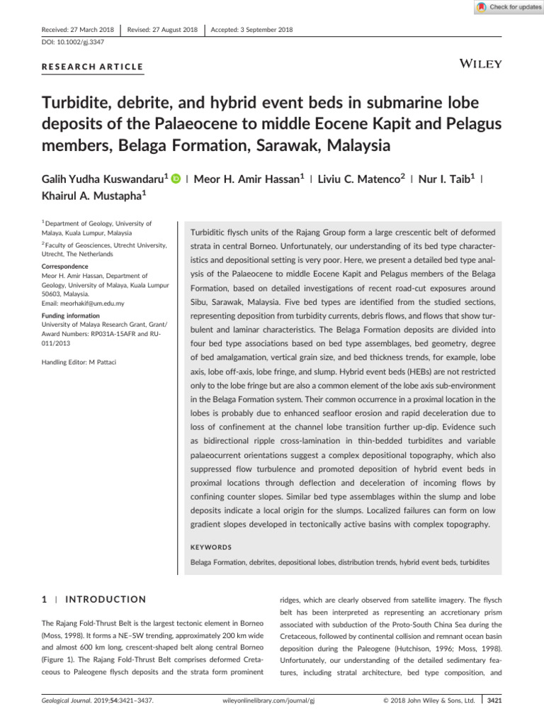 Geological Journal - 2018 - Kuswandaru - Turbidite Debrite and Hybrid ...