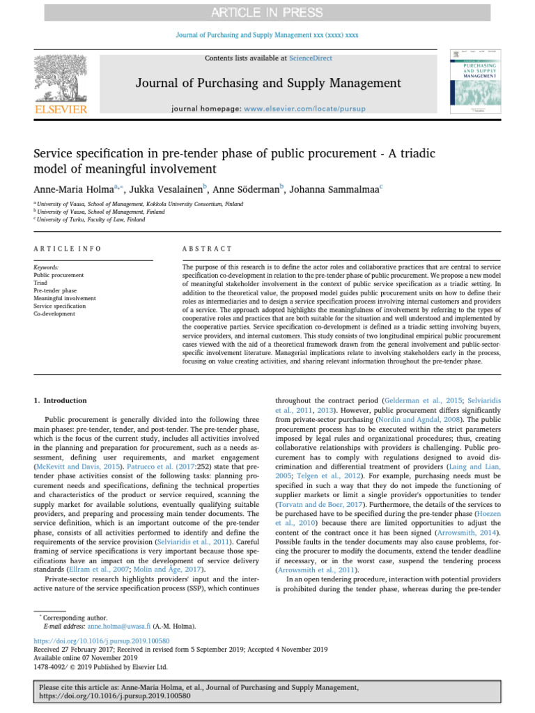Holma 2019 | PDF | Procurement | Customer