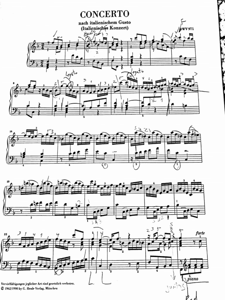 Bach Italian Concerto | PDF