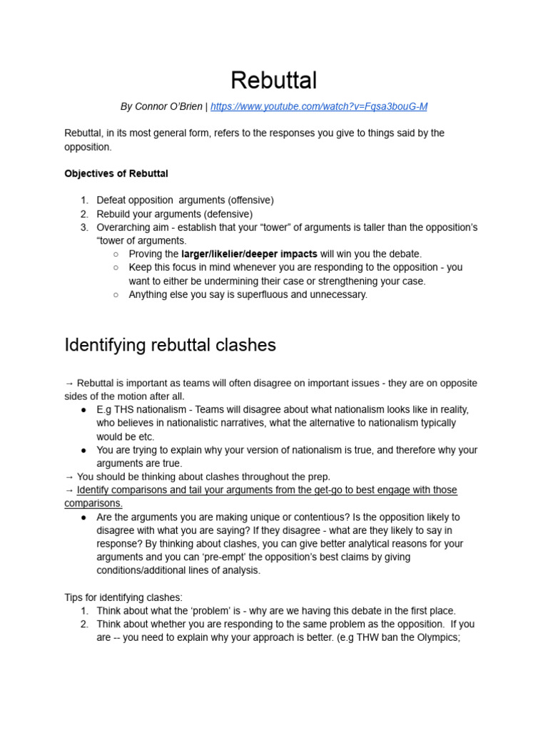 Rebuttals and Extension | PDF | Argument | Reason