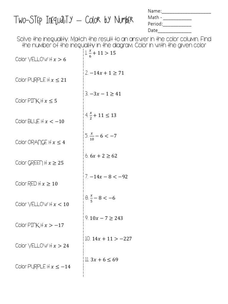 Two-Step Inequality Color Activity | PDF | Visual Perception | Image ...