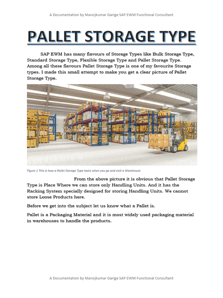Pallet Storage Type in SAP EWM | PDF | Warehouse | Pallet