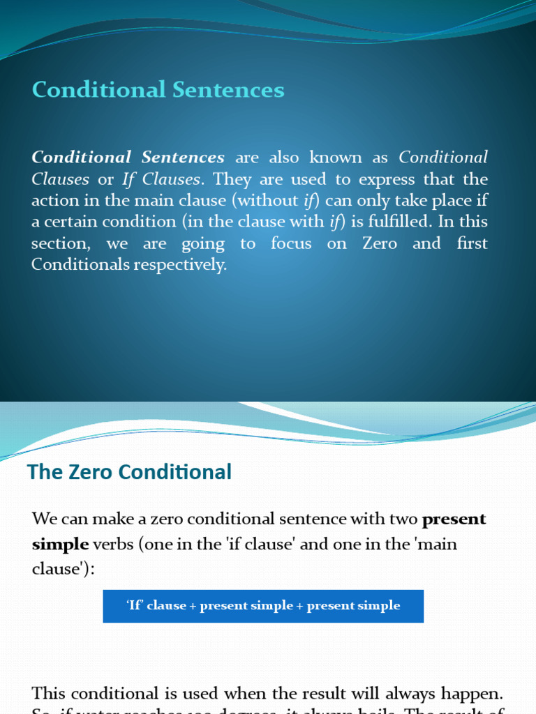 Conditional Sentences - 0&1 Cond. | PDF | Clause | Sentence (Linguistics)