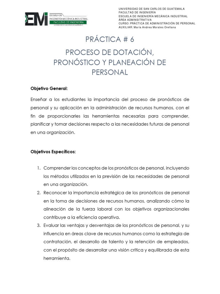 Guia Informativa Pronostico de Personal | PDF | Gestión de recursos humanos | Planificación