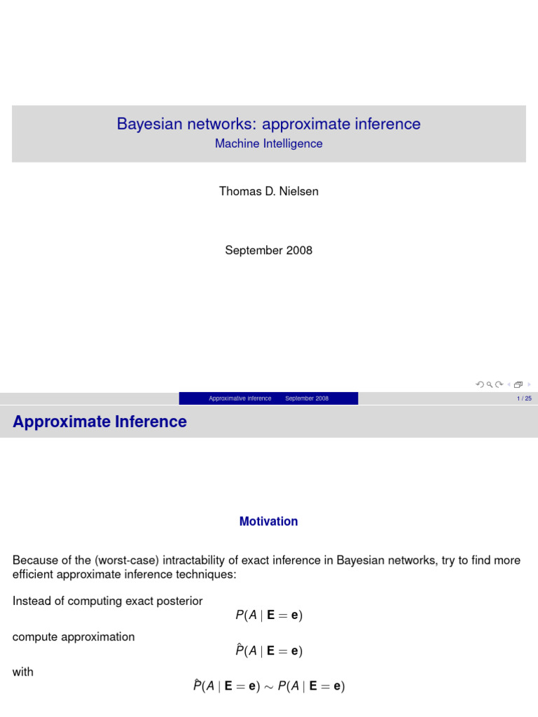 Approximate Inference | PDF | Statistical Inference | Bayesian Network