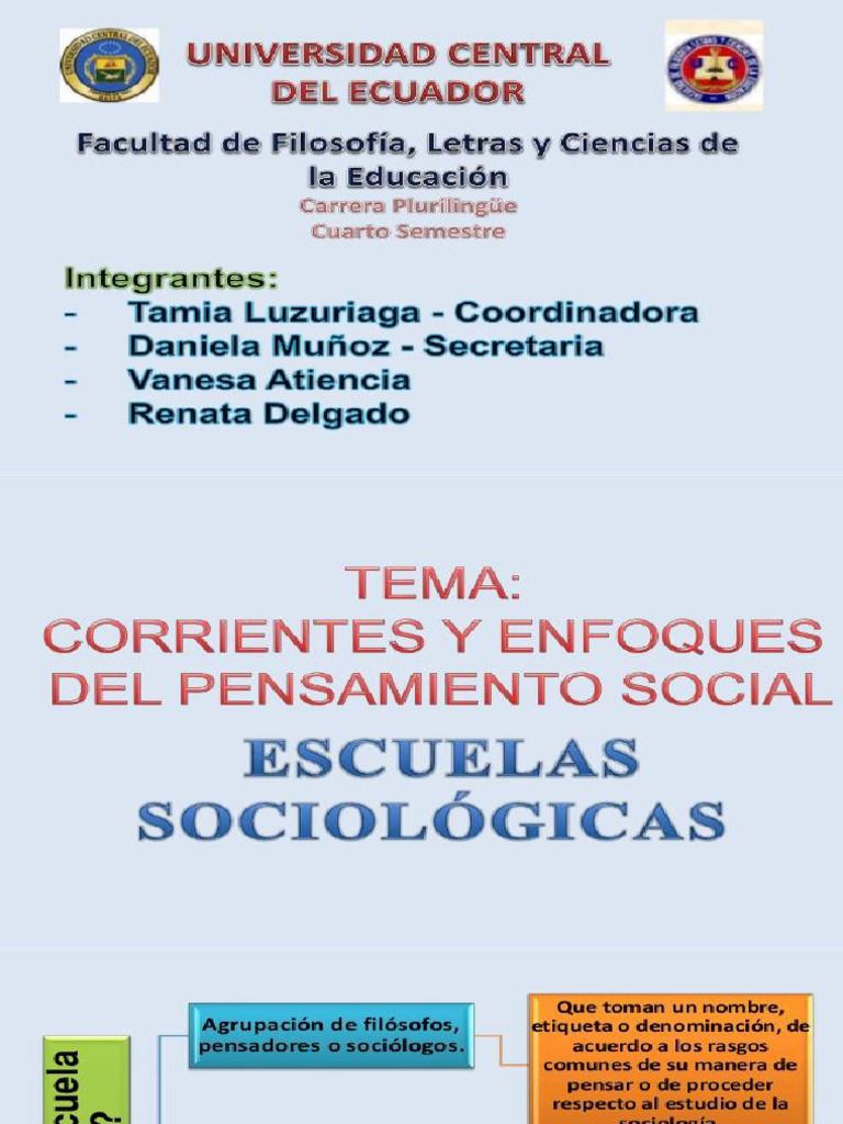 Escuelas Sociologicas | PDF