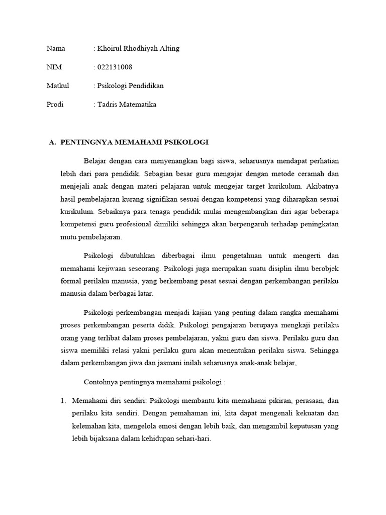 Psikologi Pendidikan | PDF