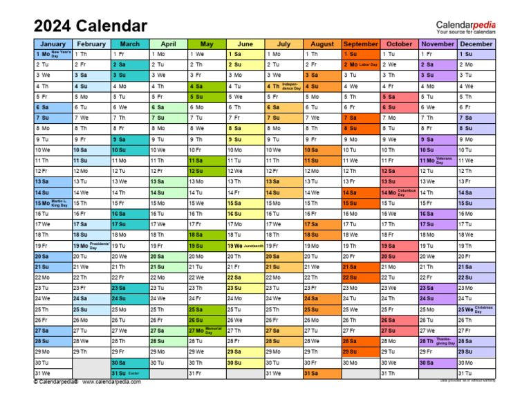 2024 Calendar Landscape in Color | PDF
