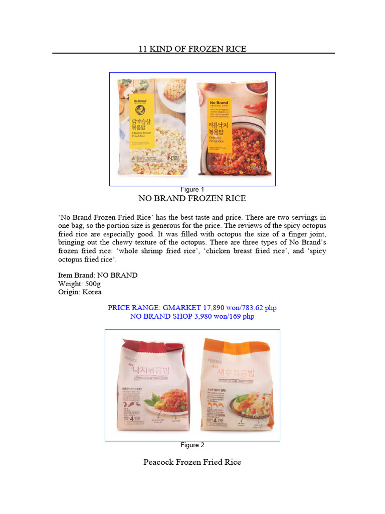 11 Kind of Frozen Rice | PDF | Korean Cuisine | Rice