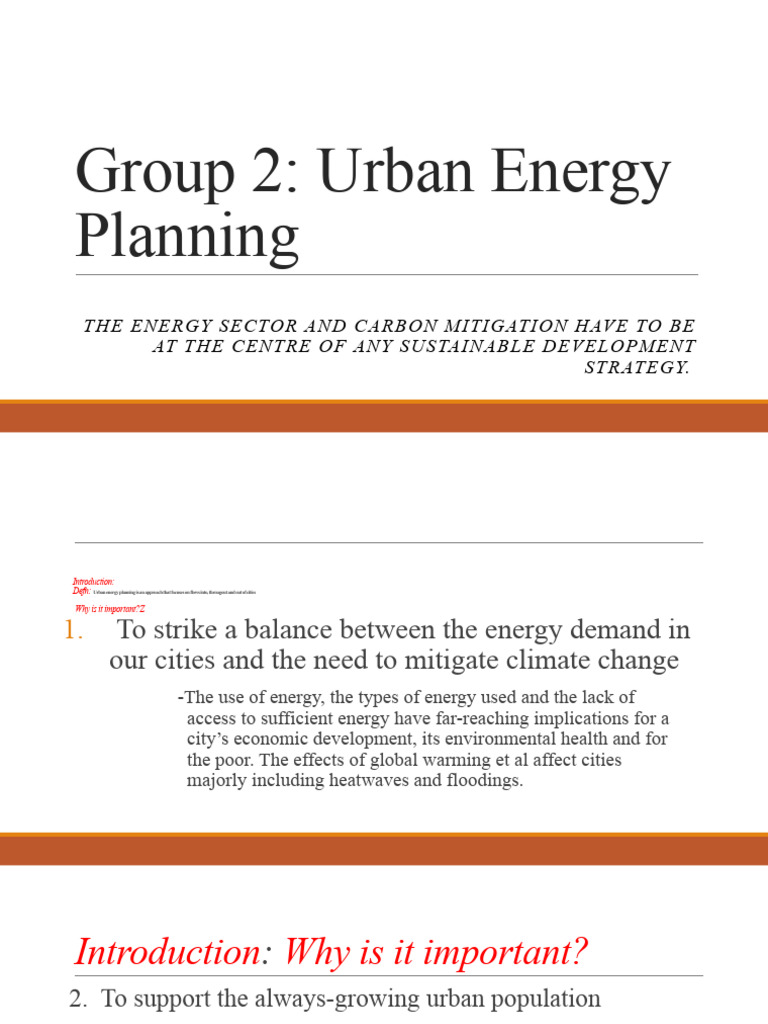 Urban Energy Planning | PDF