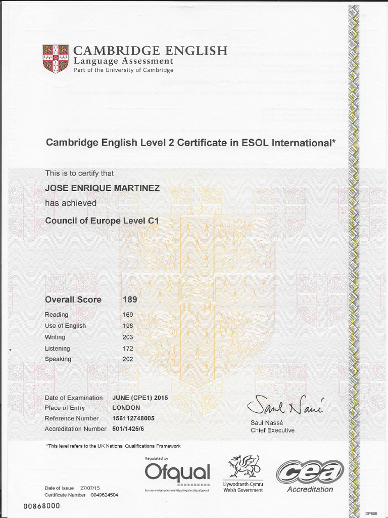 Certificado C1 | PDF