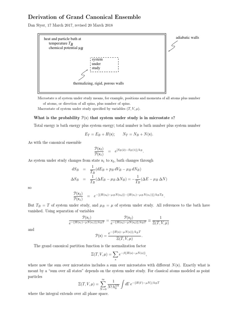 Grand Canonical Ensemble | PDF | Applied Probability | Scientific Theories
