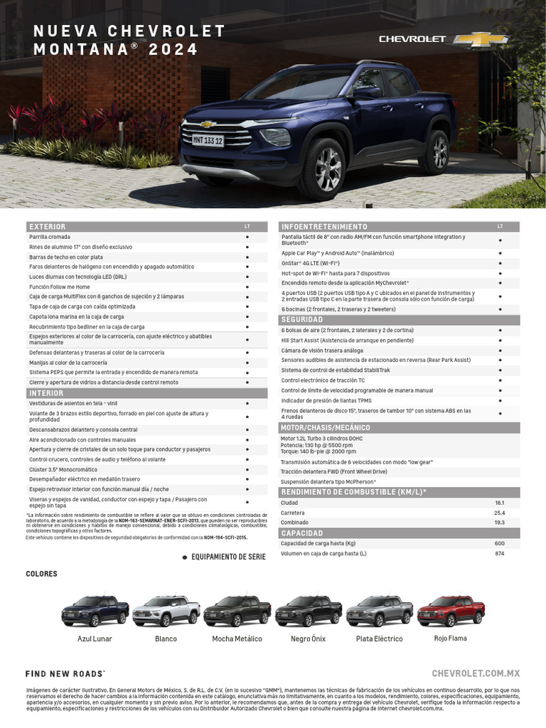 2024 Montana Ficha Tecnica Pdf Tecnologías Automotrices Industria