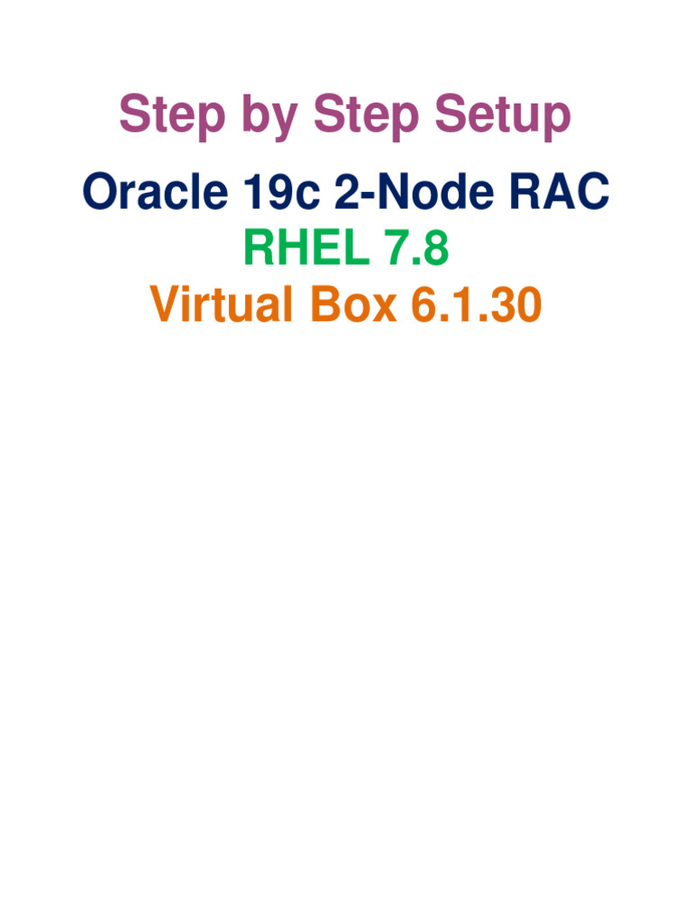 Oracle 19c Rac Step By Step Part 0 Pdf Databases Data Management