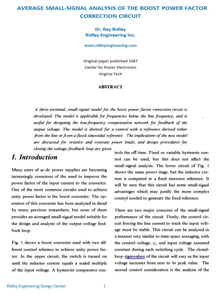 PFC Small Signal | PDF | Electrical Network | Rectifier
