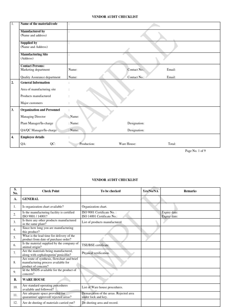 SAMPLED-Example of Audit Sheet | PDF | Verification And Validation ...